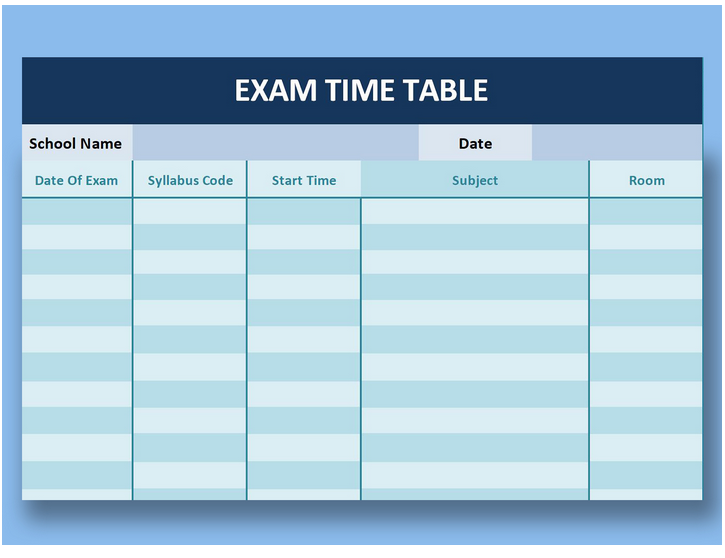 EXAMINATION TIMETABLE | FACULTY OF ARTS AND SOCIAL SCIENCES